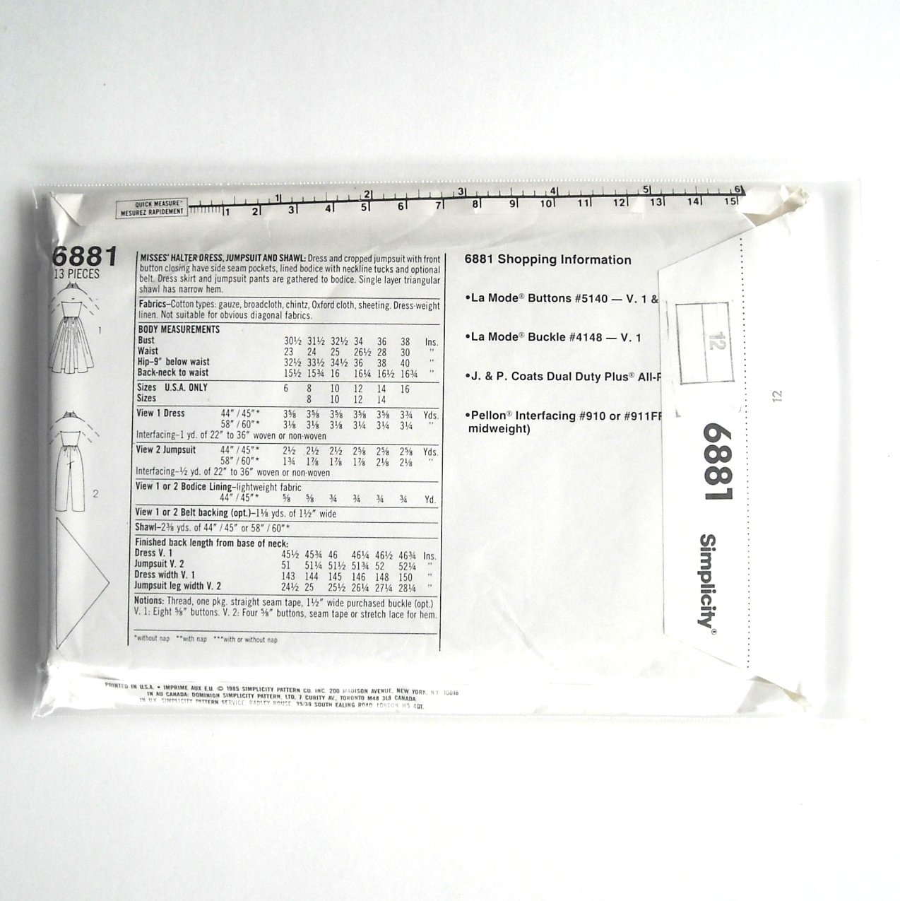 Halter Dress Jumpsuit Shawl 12 Vintage Cathy Hardwick Simplicity Sewing ...