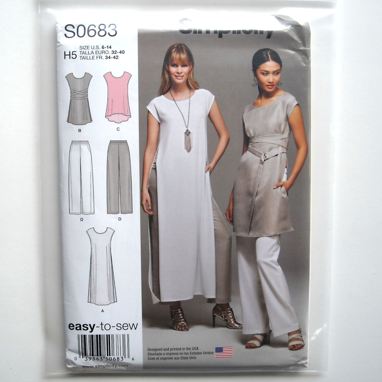 Misses Easy Tunics Pull On Pants 6 8 10 12 14 Simplicity Sewing Pattern ...