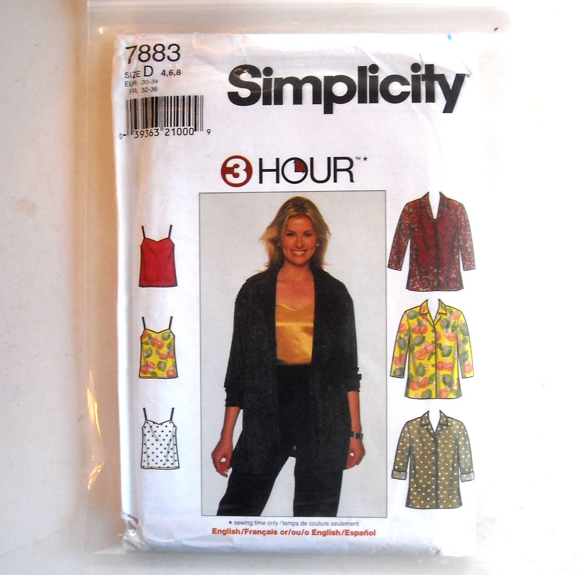 Misses Oversized Top Shirt Camisole 4 6 8 Simplicity Sewing Pattern 7883