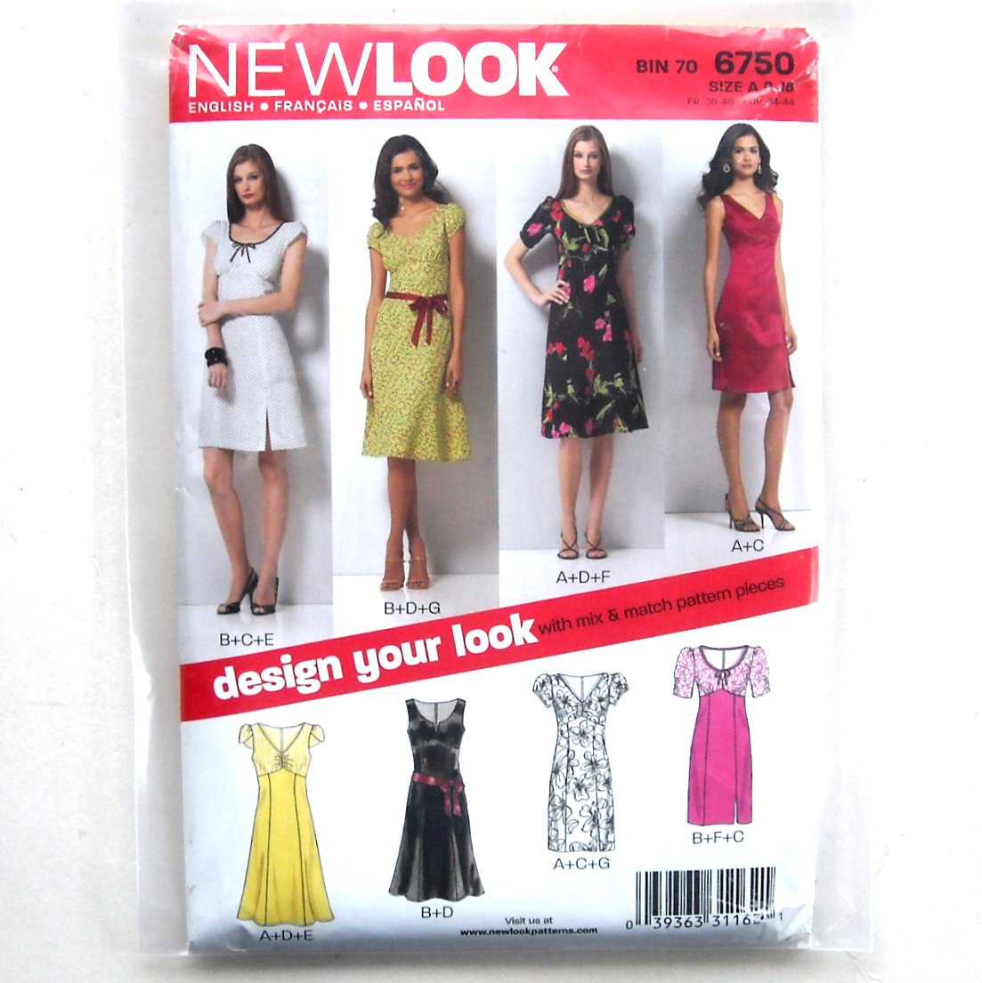 Misses Dresses Simplicity New Look Sewing Pattern 6750