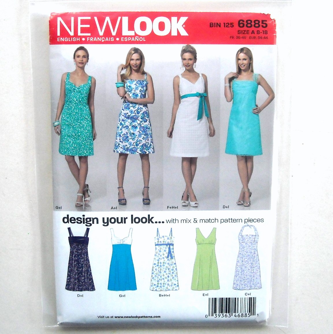 Womens Misses Design Your Dress Simplicity New Look Sewing Pattern 6885