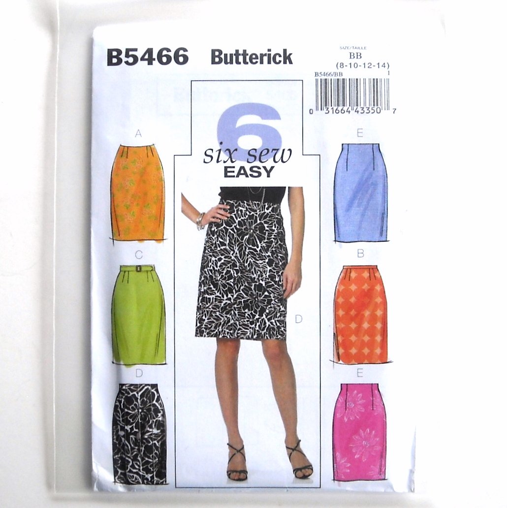 Misses Skirts Belt 8 - 14 Butterick 6 Sew Easy Pattern B5466