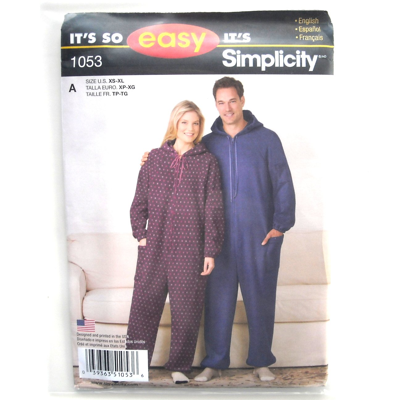 Fleece Jumpsuit XS - XL Easy Simplicity Sewing Pattern 1053