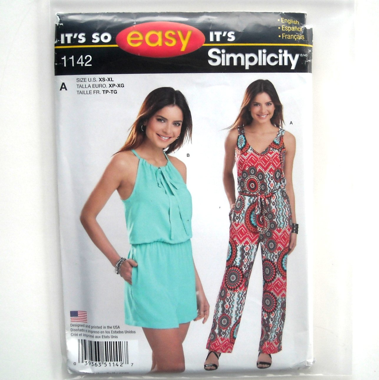 Misses Jumpsuit XS - XL Easy Simplicity Sewing Pattern 1142