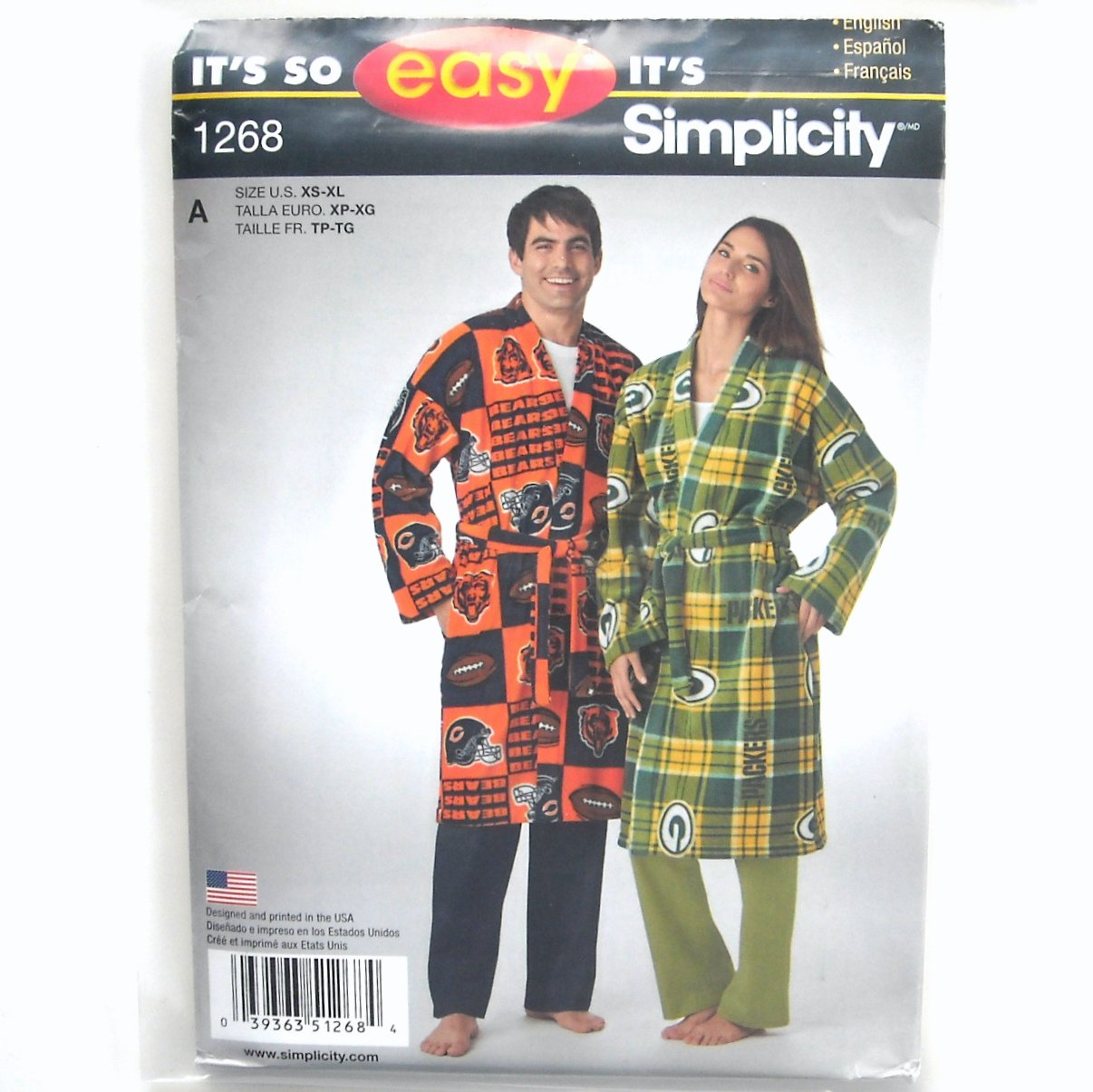 Adults Robe XS - XL Easy Simplicity Sewing Pattern 1268
