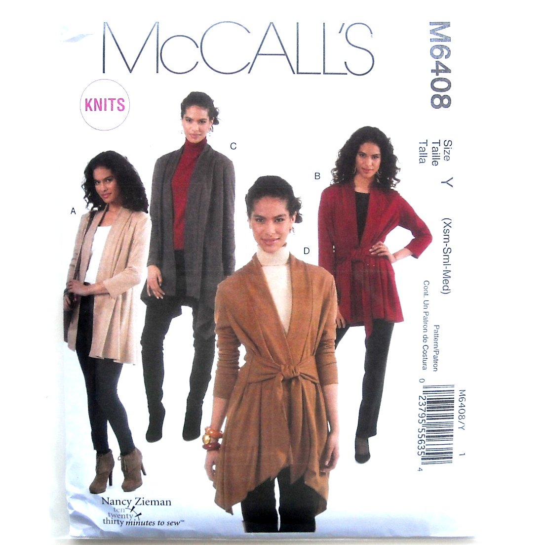 Misses Jackets Nancy Zieman McCalls Sewing Pattern M6408