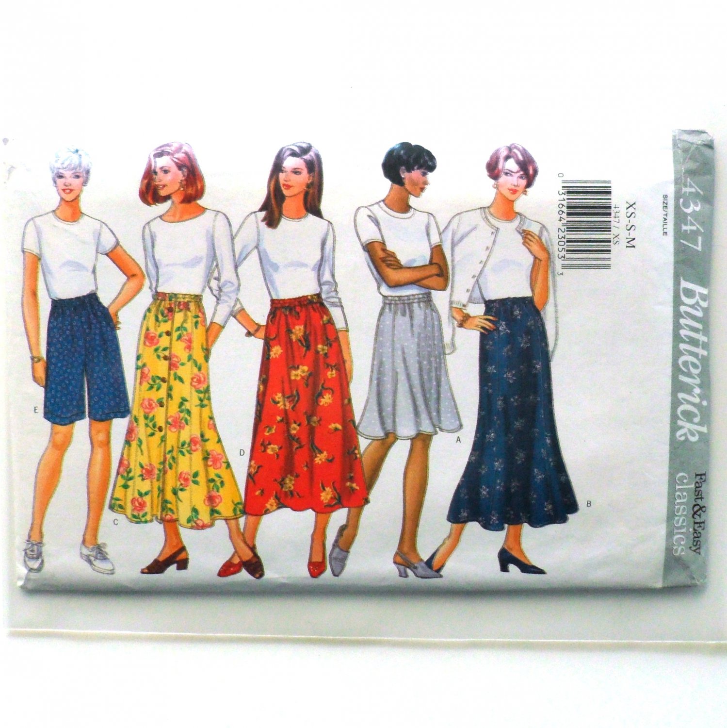 Misses Skirt Shorts Classics Out Of Print Easy Butterick Sewing Pattern ...