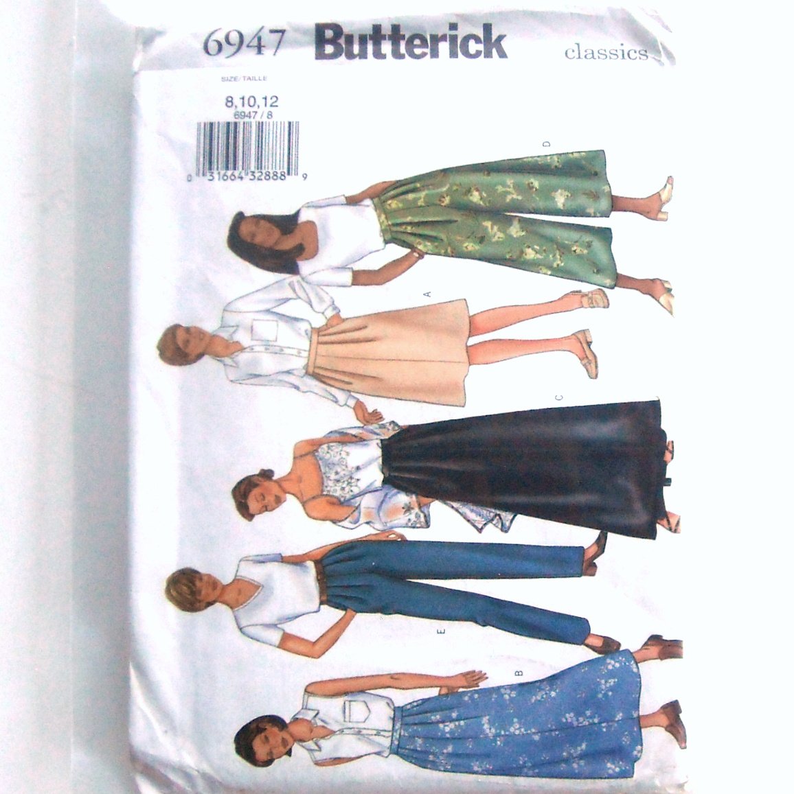Misses Split Skirt Pants 8 10 12 Classics Easy Butterick Sewing Pattern ...