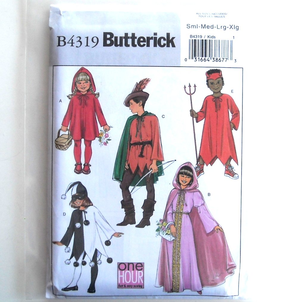 Childrens Girls Classic Character Costumes Butterick Sewing Pattern B4319