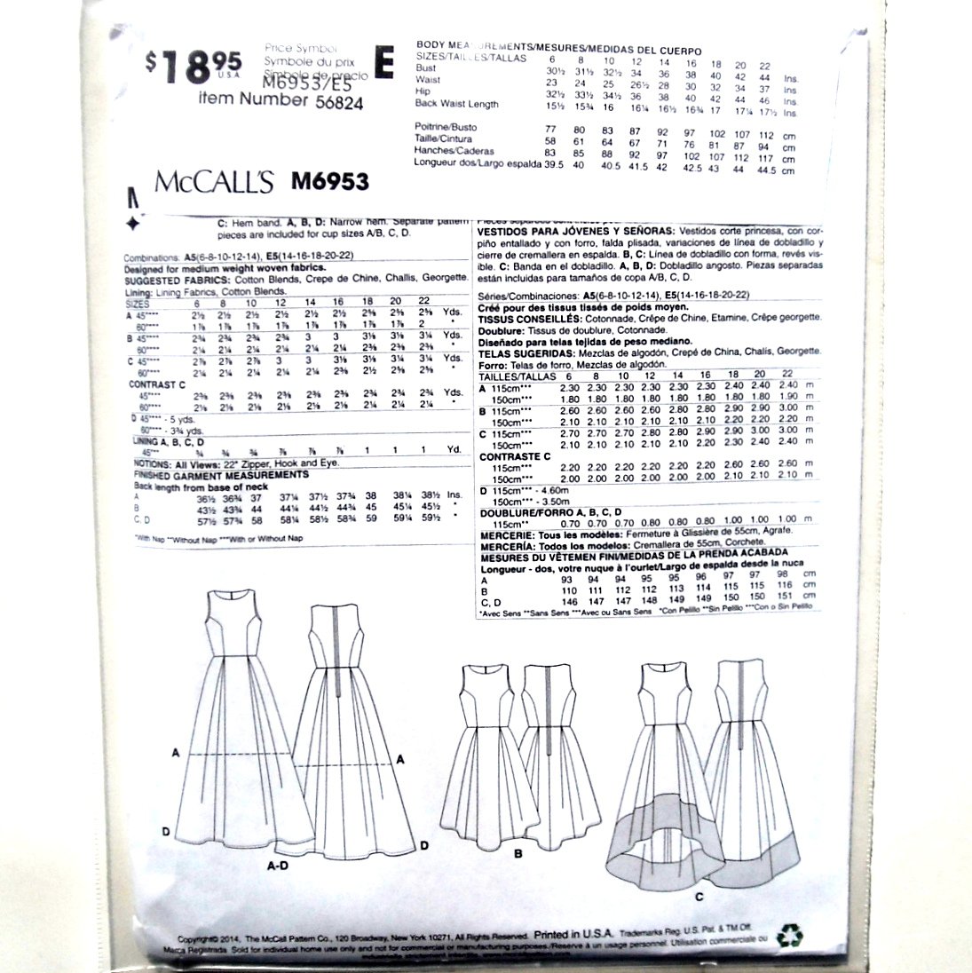 Misses' Dresses McCall's Easy Sewing Pattern M6953