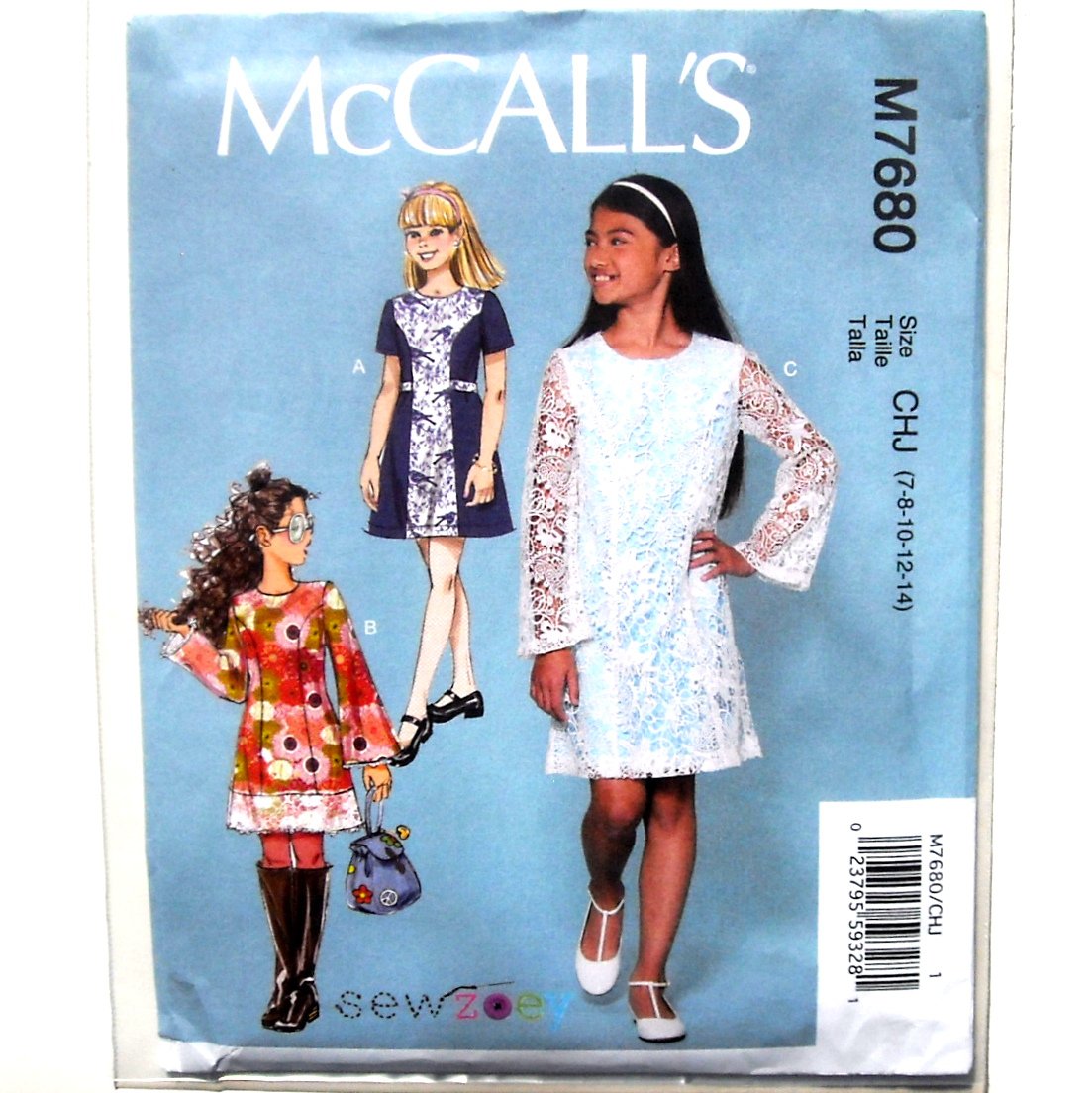 Girls' Dresses Sew Zoey McCall's Sewing Pattern M7680