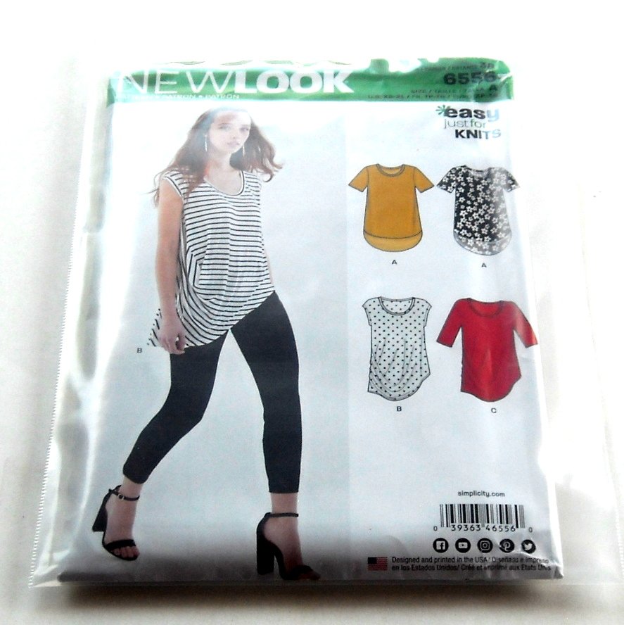 Misses' Easy Knit Tops XS - XL New Look Simplicity Sewing Pattern 6556