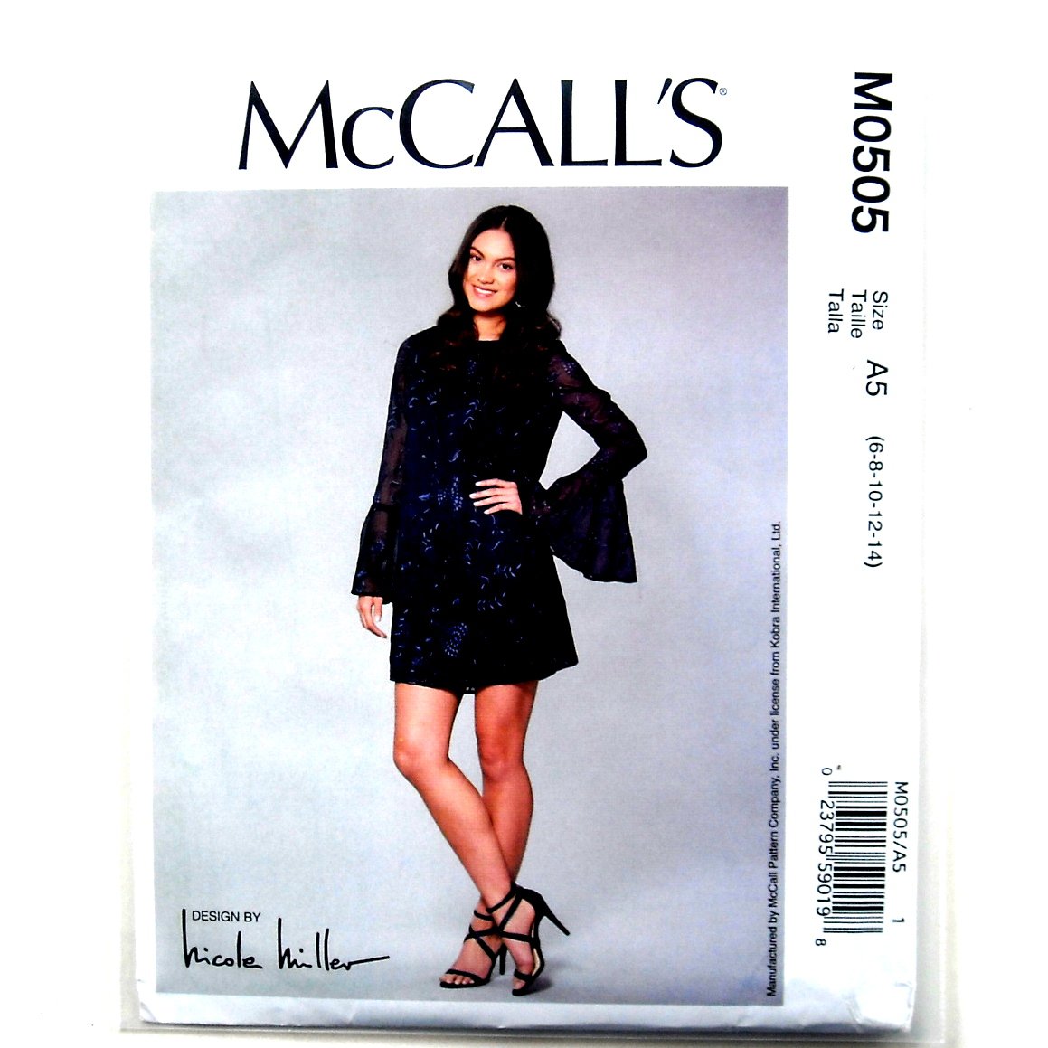 Misses' Trumpet Sleeve Dresses Nicole Miller McCall's Sewing Pattern M0505