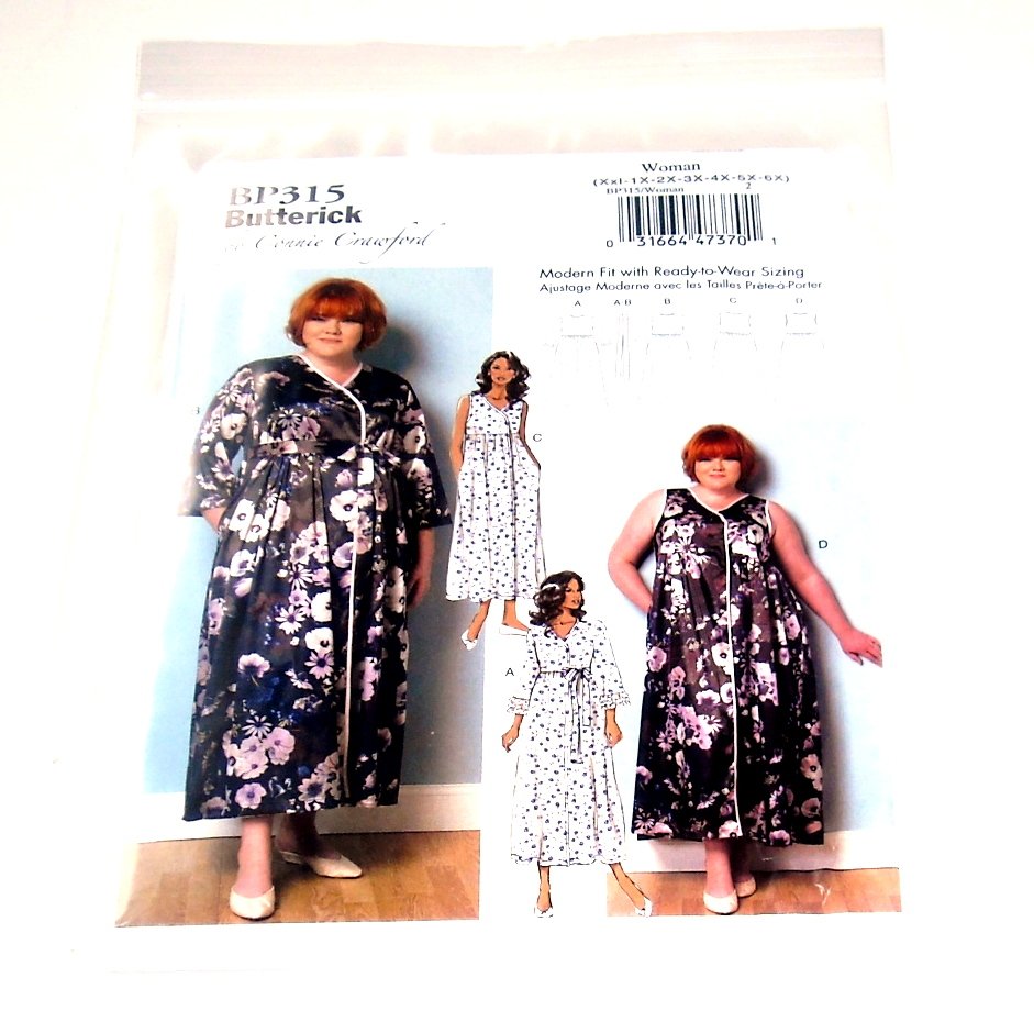 Women's Robes Negligee Connie Crawford Butterick Sewing Pattern BP315