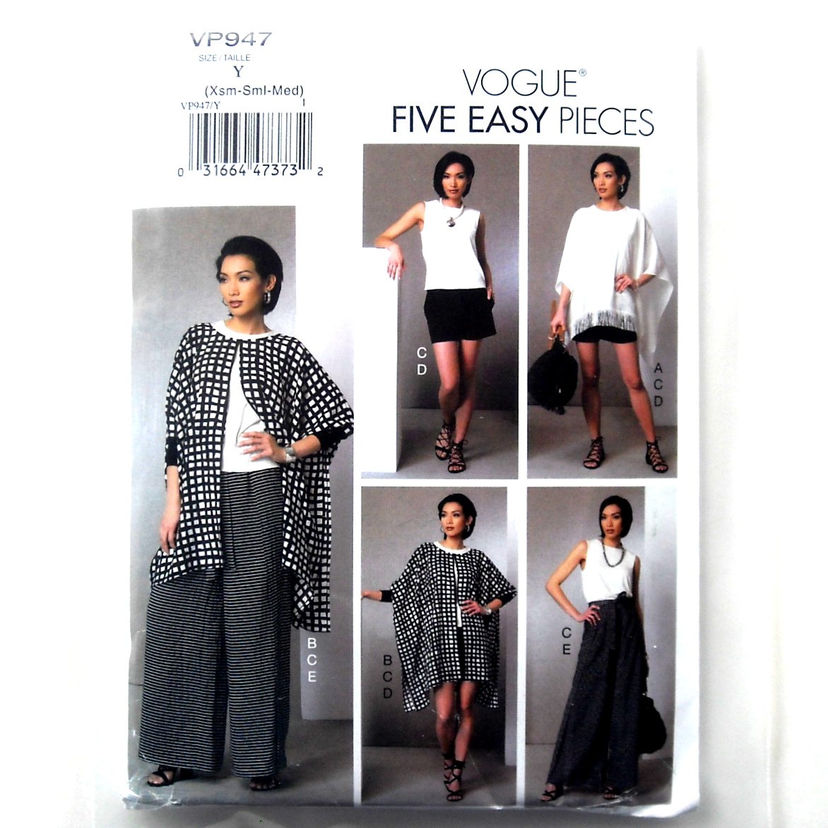 Misses' Poncho Top Shorts Pants Vogue Sewing Pattern VP947
