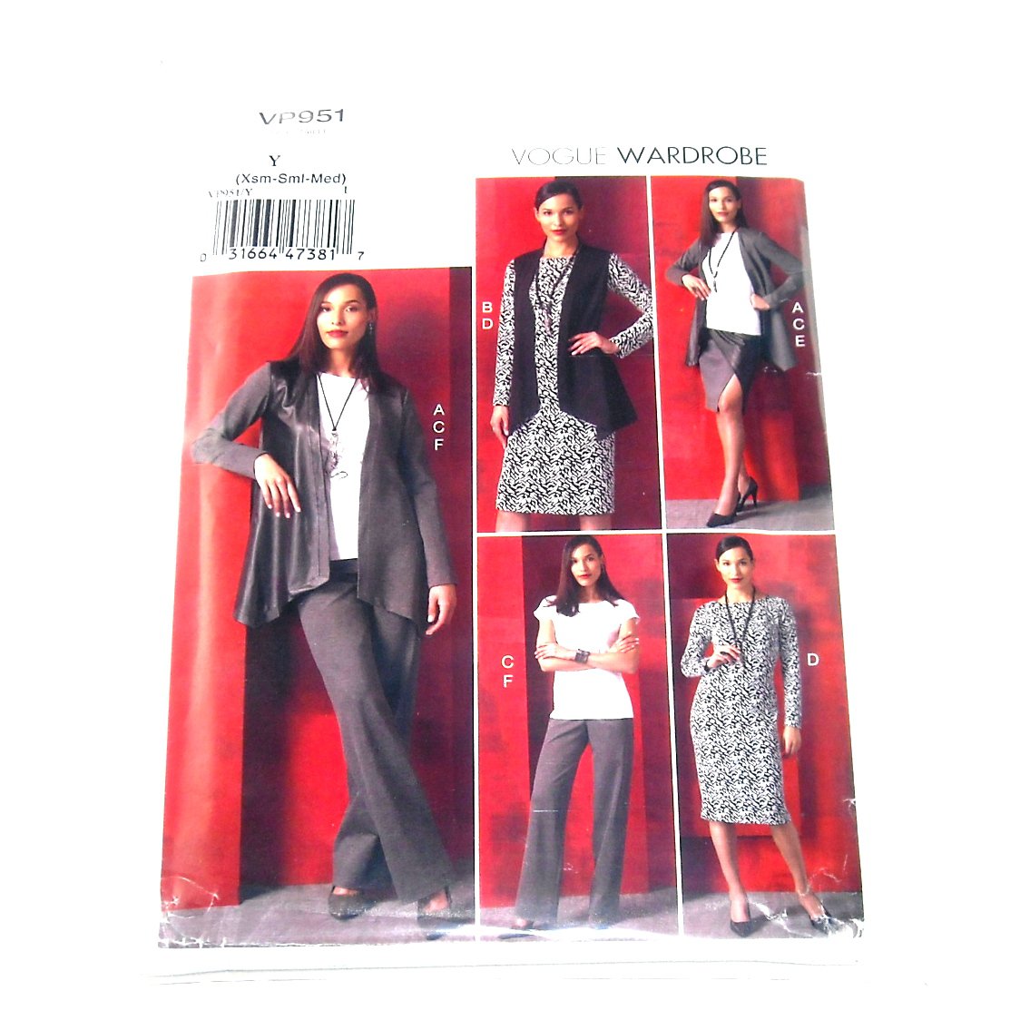 Jacket Vest Top Dress Skirt Pants Vogue Sewing Pattern VP951