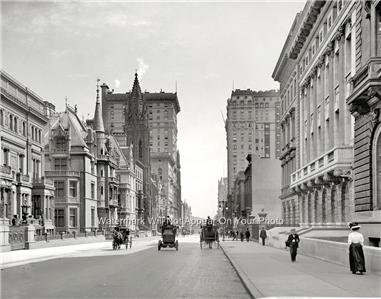 NEW YORK CITY FIFTH AVENUE PHOTO MANHATTAN 1907 THE BIG APPLE HORSE ...