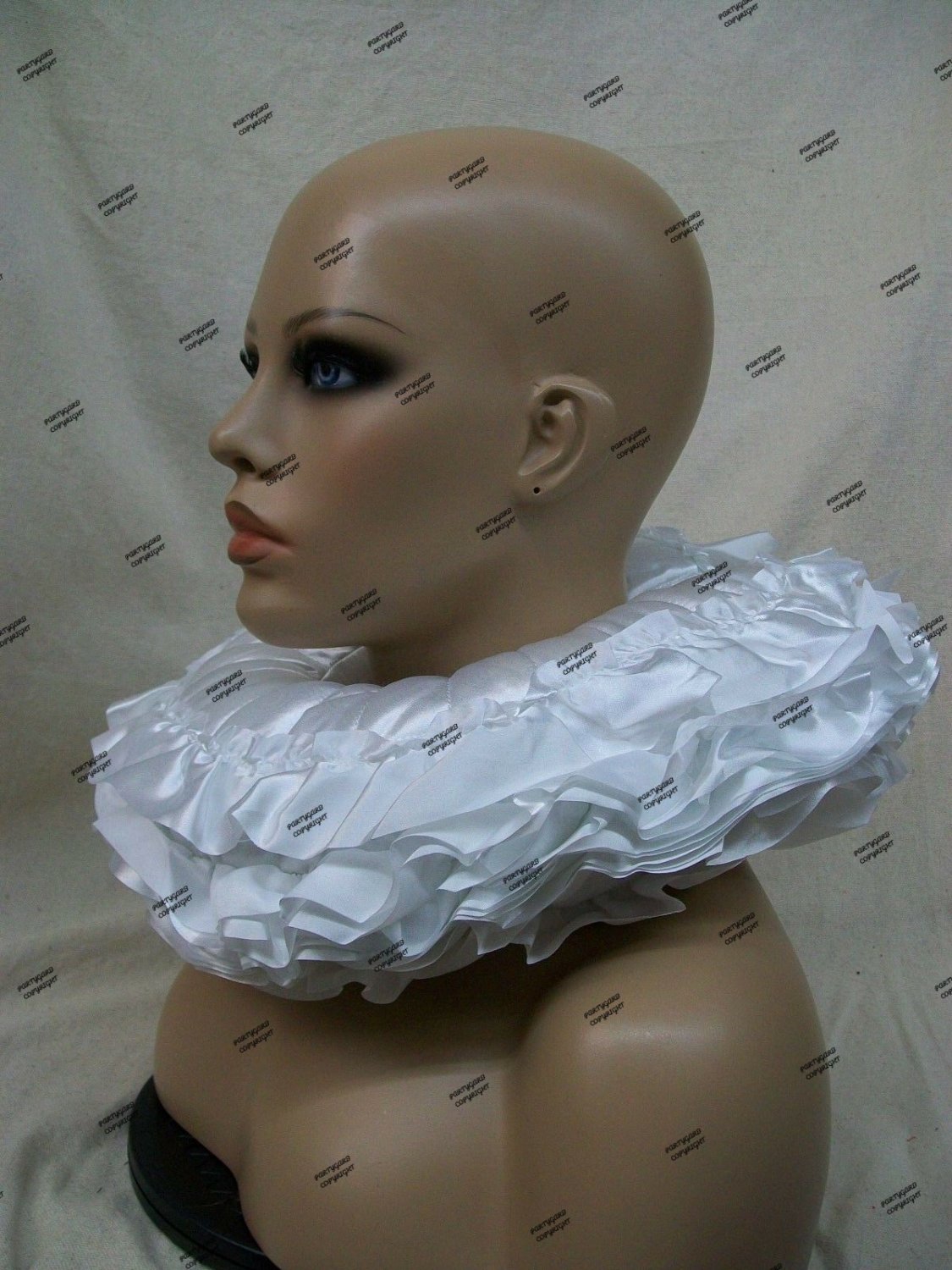 White Elizabethan Collar Renaissance Tudor Victorian Ruffle Shakespeare ...