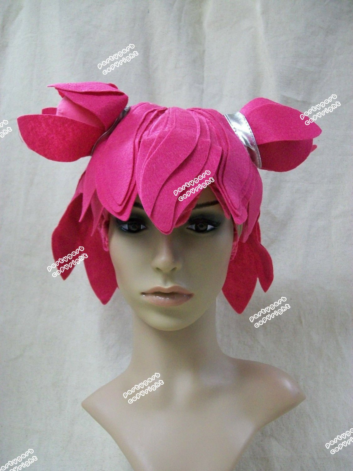 Pink Anime Pigtail Pixie Felt Wig EMO Comic Manga Harajuku Punk Jetson ...
