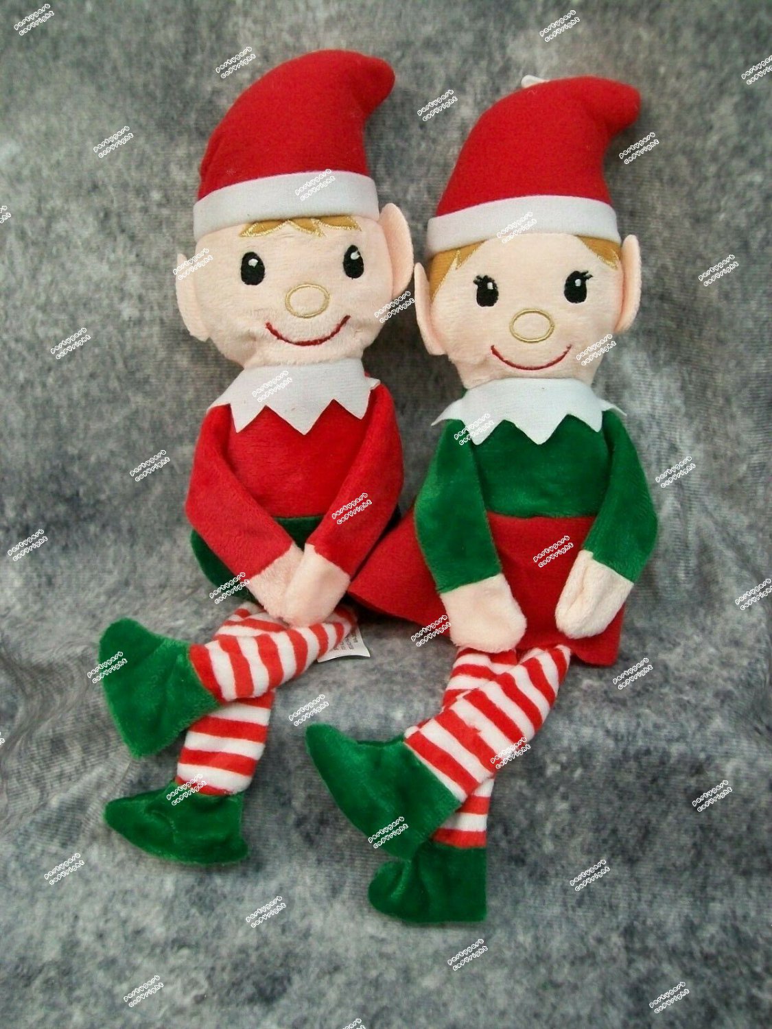 Set 2 Plush Christmas Elves Boy Girl Elf Shelf Sitting Decoration ...