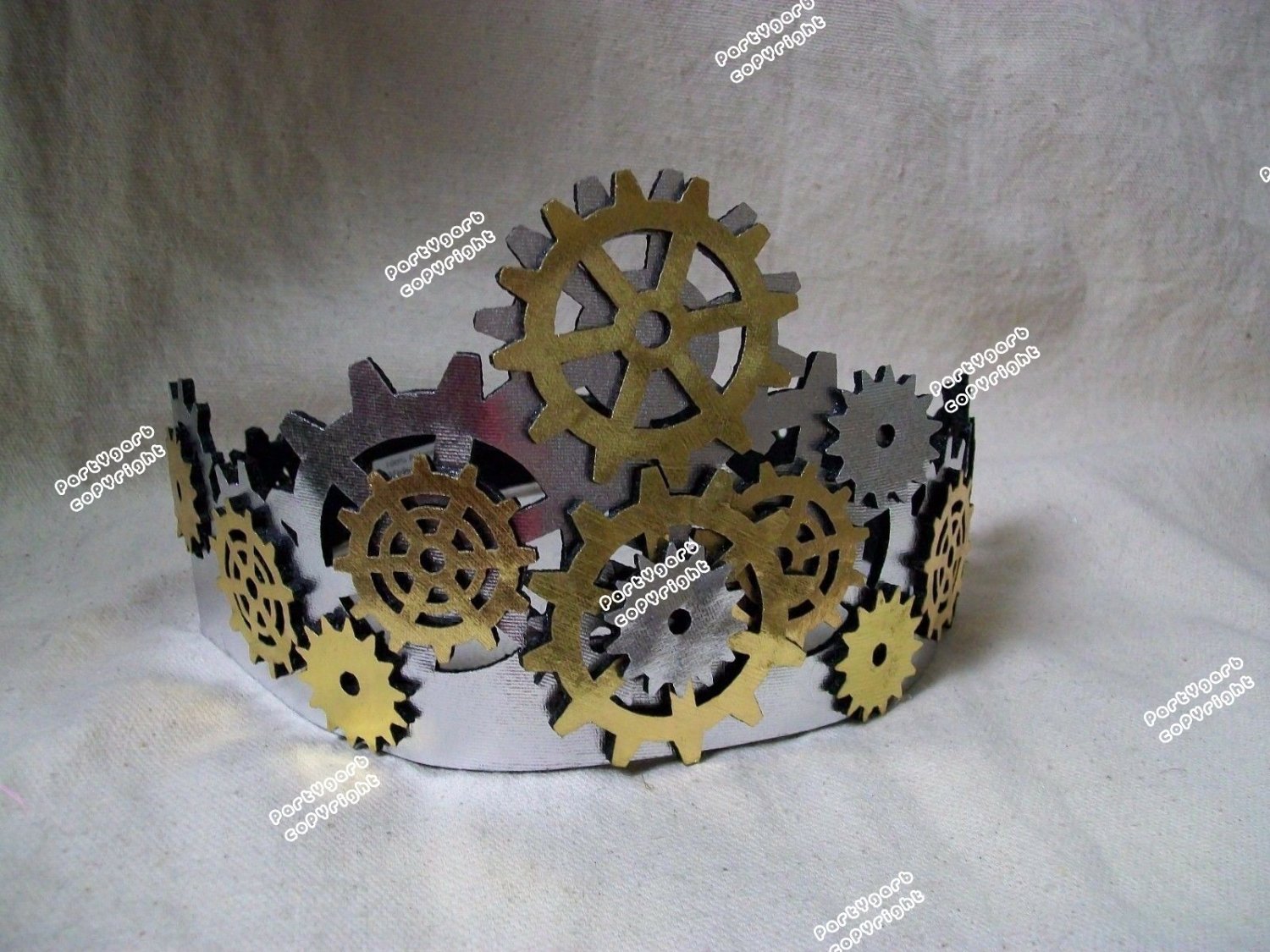 Gold Silver Steampunk Tiara Crown Cog Gears Industrial Science Fiction ...