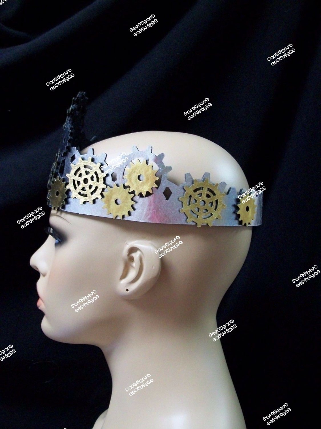 Gold Silver Steampunk Tiara Crown Cog Gears Industrial Science Fiction ...