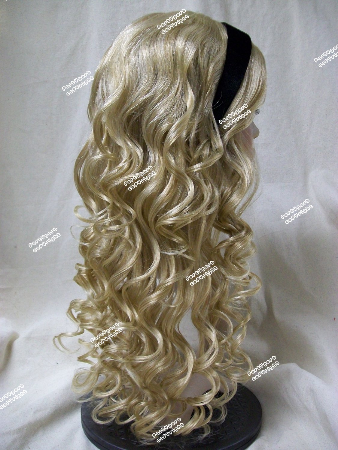 Deluxe Disney Alice in Wonderland Costume Wig Blonde Black Headband Tim ...