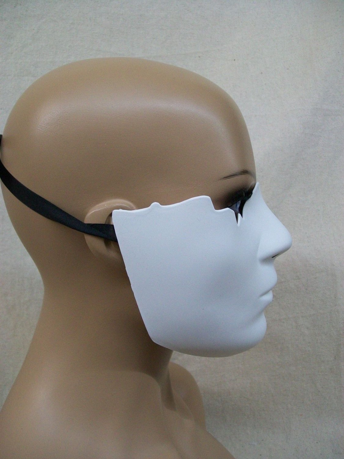 White Broken Bottom Half Face Mask Muzzle Restraint Part Mime Robot ...