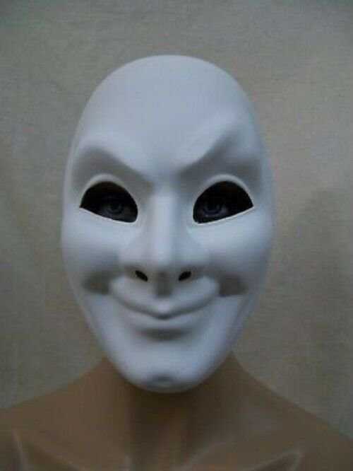 Creepy White Joker Face Costume Mask Purge Faceless Stalker Watchman ...