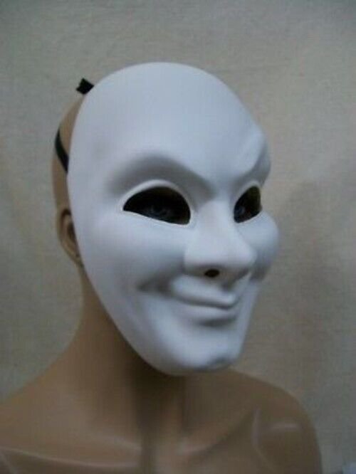 Creepy White Joker Face Costume Mask Purge Faceless Stalker Watchman ...