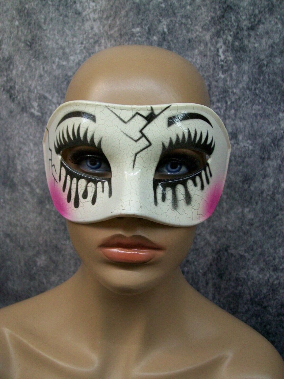 Creepy Cracked Doll Costume Half Mask Crying Broken China Girl ...