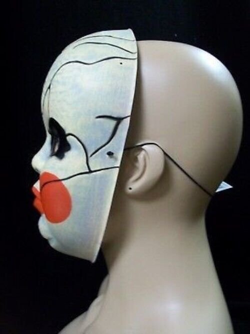 Creepy Smeared Makeup Doll Costume Mask Haunted Cracked Baby Face ...