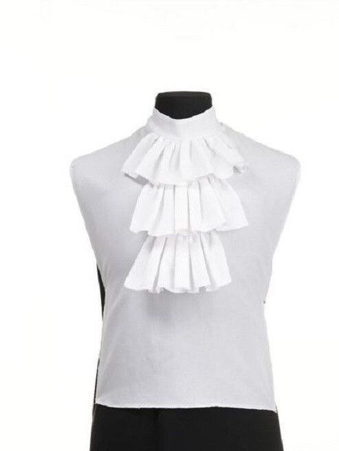 White Colonial Jabot Shirt Front Dickie Victorian Steampunk Edwardian ...