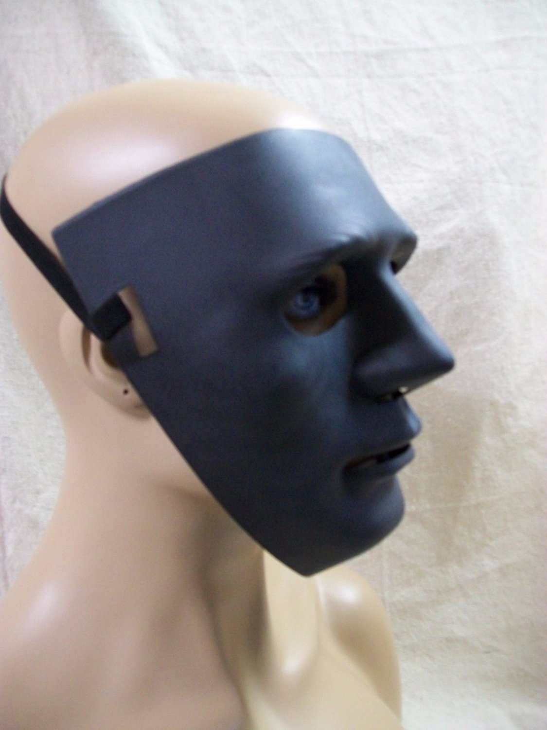 Creepy Matte Black Blank Face Costume Mask Purge Faceless Stalker ...