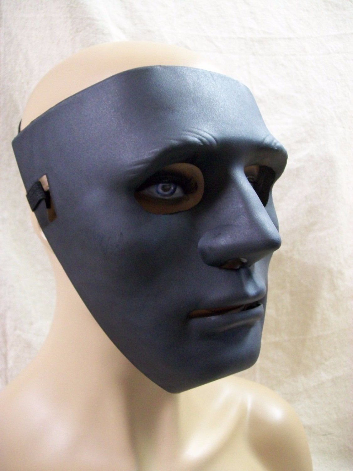 Creepy Matte Black Blank Face Costume Mask Purge Faceless Stalker ...