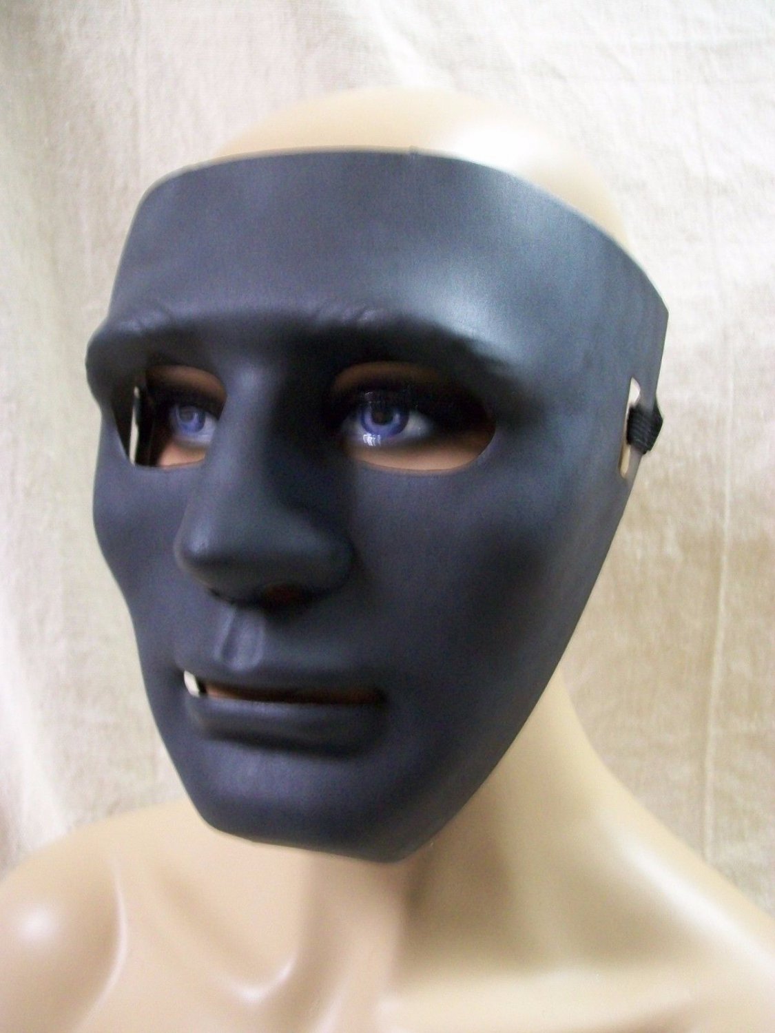 Creepy Matte Black Blank Face Costume Mask Purge Faceless Stalker ...