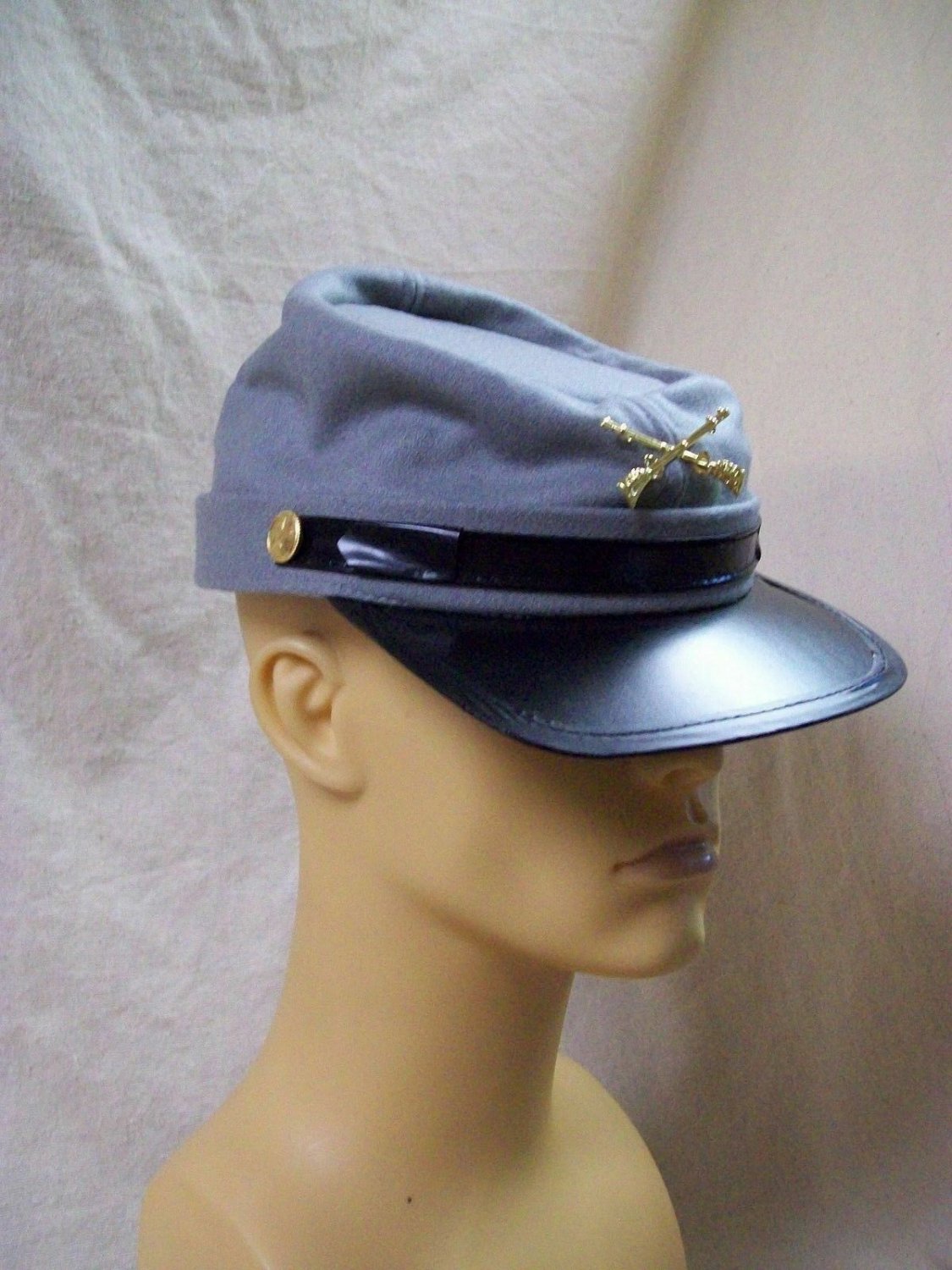 Civil War Confederate Rebel Soldier Wool Costume Hat South Calvary Gray ...