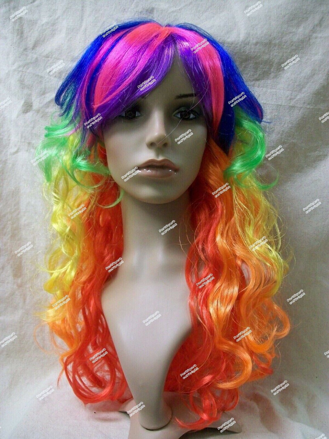 Rainbow Curl Wig Bright Layers Little Pony Rainbow Dash Anime Rave ...