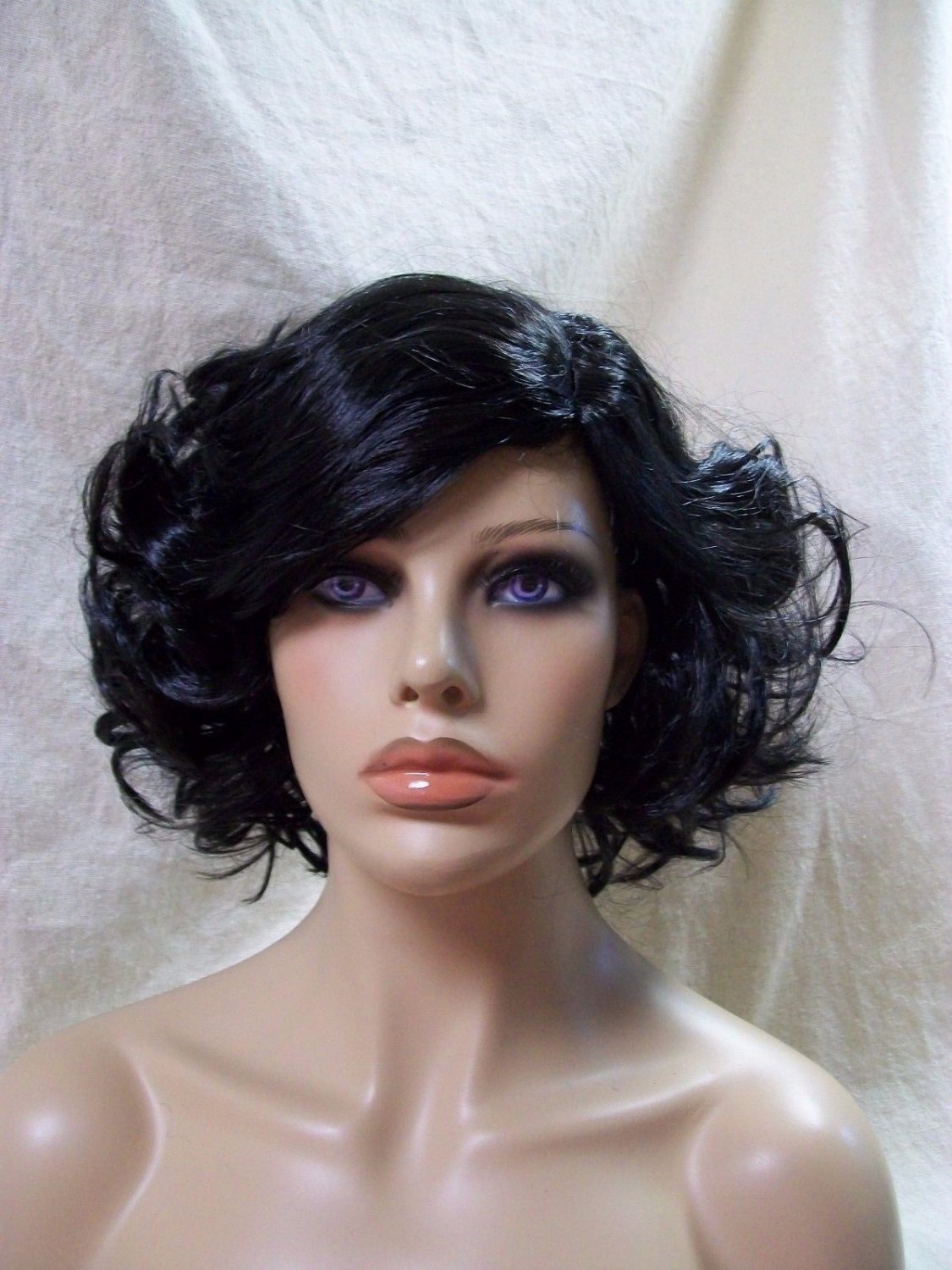 Black 1940s Betty Wig Steampunk HeadMistress Miss Peregrine Ymbryne ...
