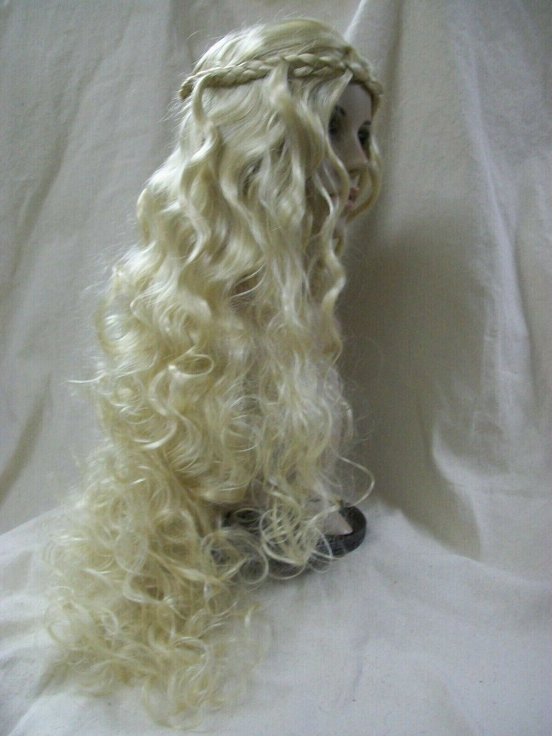 Long Blonde Renaissance Wig Braids Goddess Roman Greek Maiden Daenerys ...