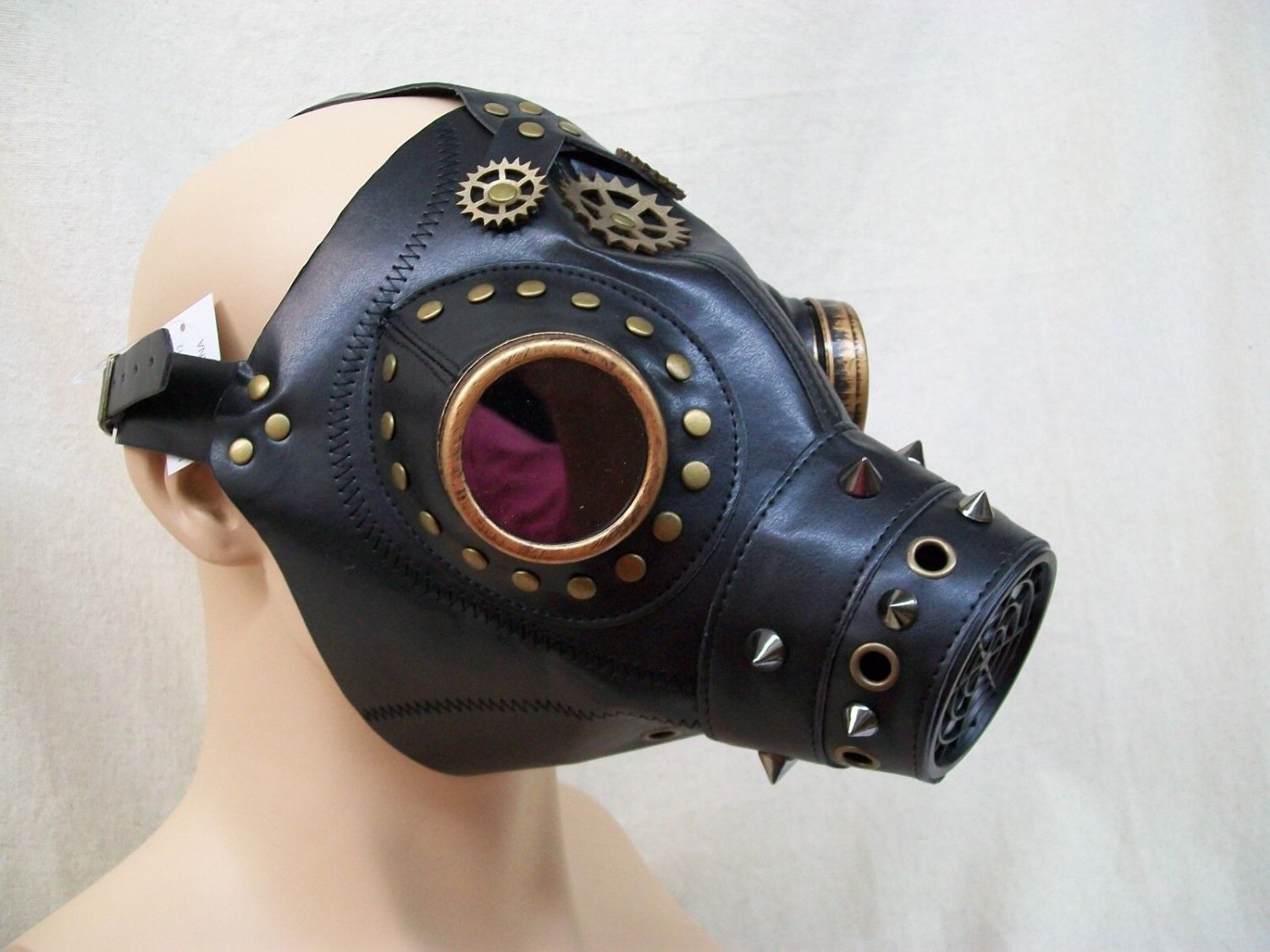 Black Plague Doctor Costume Gas Mask Medieval Apocalyptic Biohazard ...