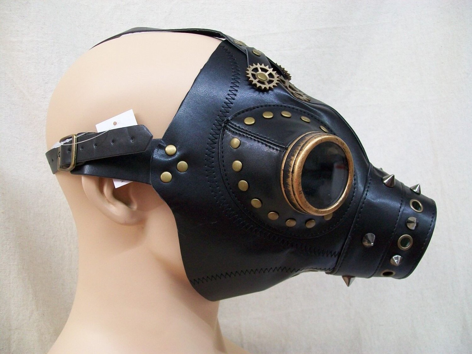 Black Plague Doctor Costume Gas Mask Medieval Apocalyptic Biohazard ...