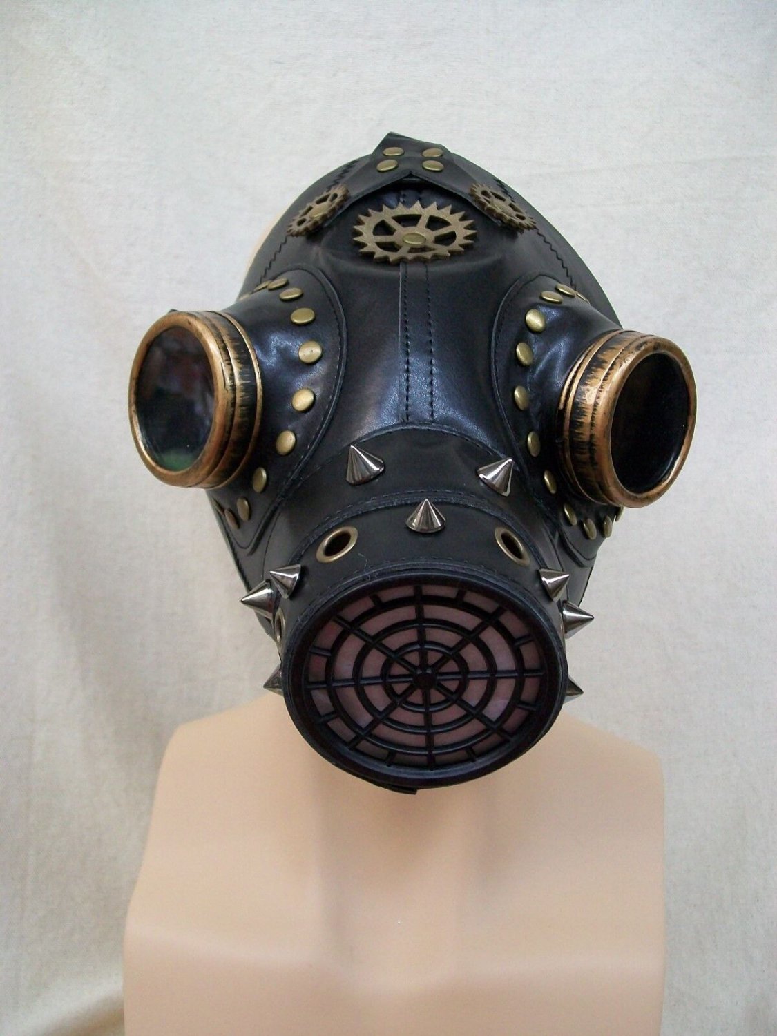 Black Plague Doctor Costume Gas Mask Medieval Apocalyptic Biohazard ...