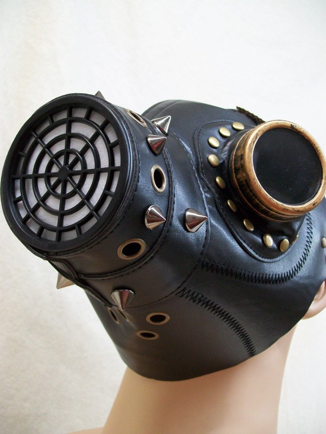 Black Plague Doctor Costume Gas Mask Medieval Apocalyptic Biohazard ...