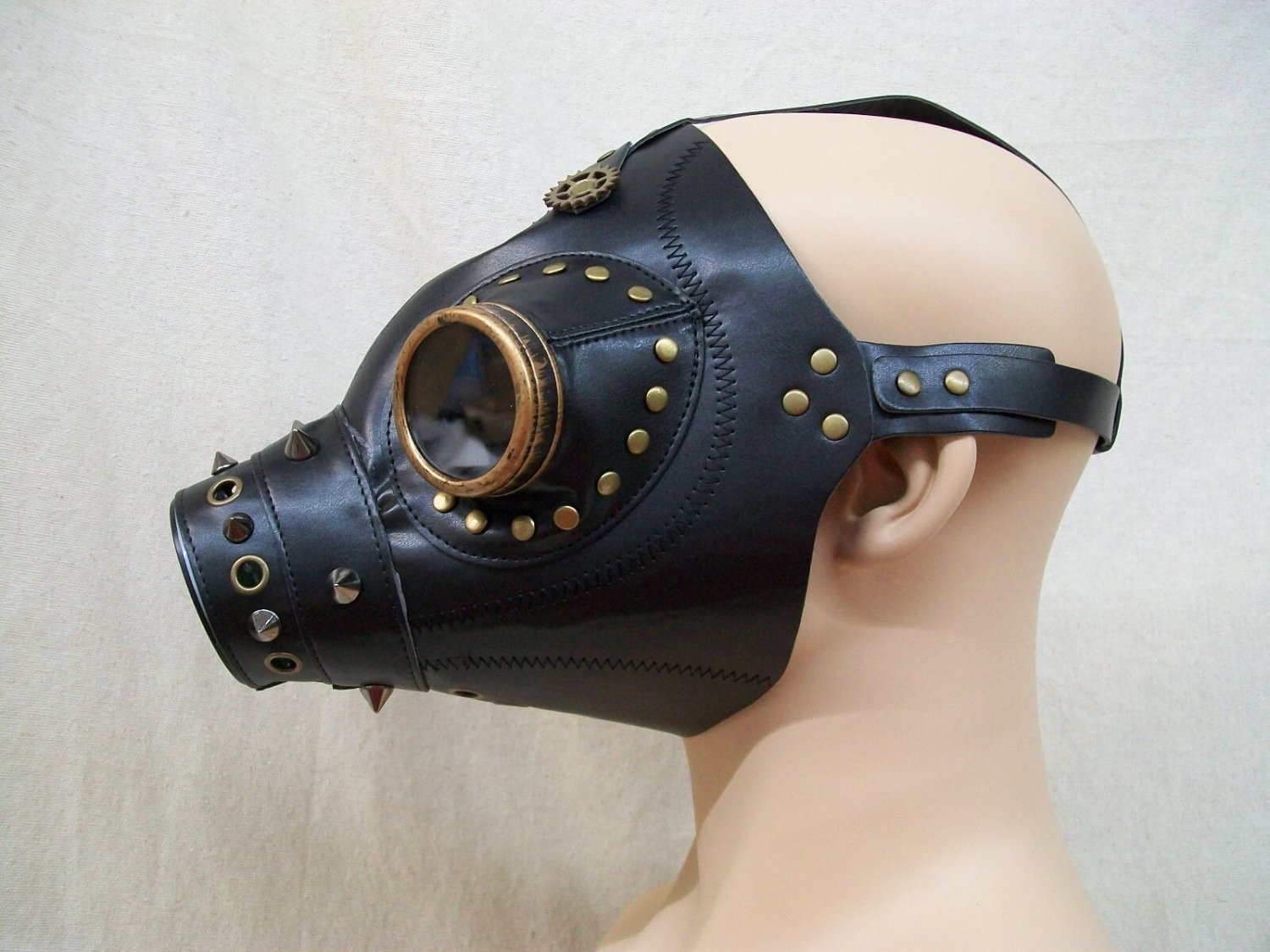 Black Plague Doctor Costume Gas Mask Medieval Apocalyptic Biohazard ...