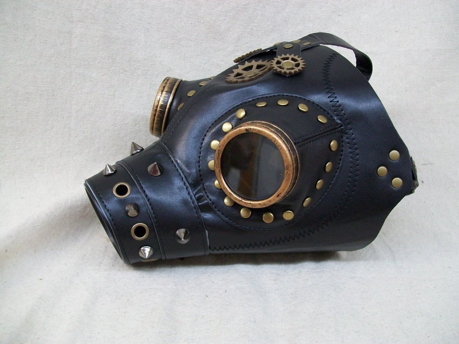 Black Plague Doctor Costume Gas Mask Medieval Apocalyptic Biohazard ...