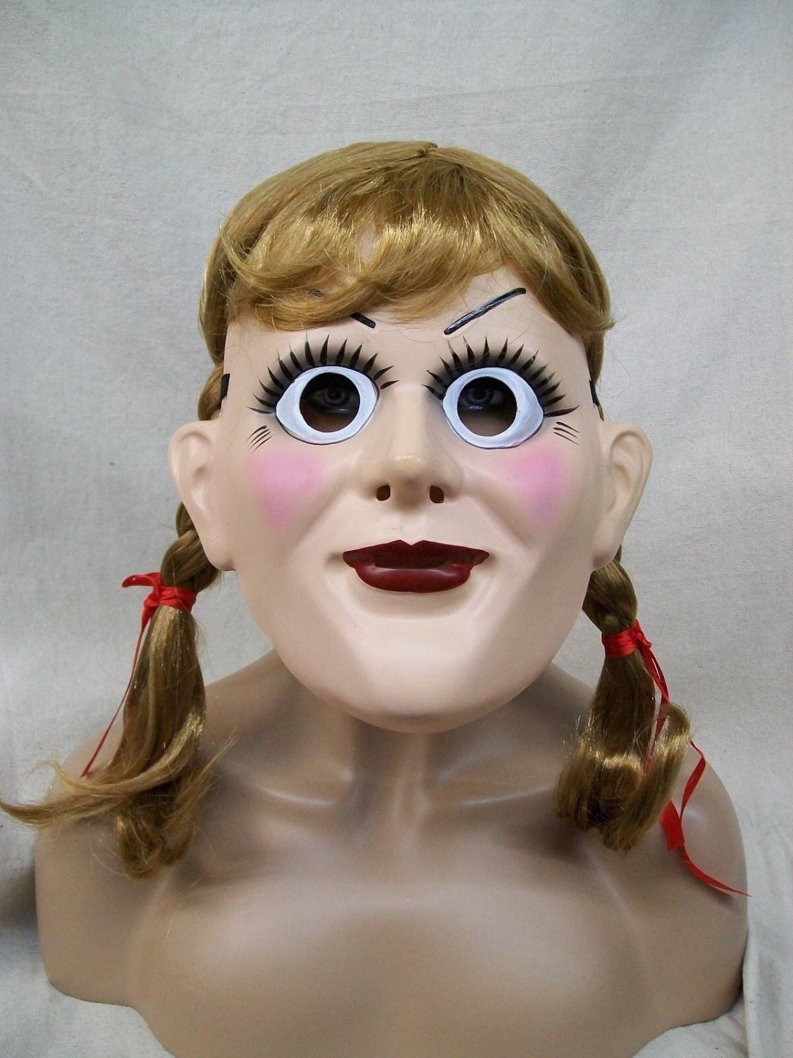 Licensed Annabelle Creation Costume Mask & Wig Haunted Creepy Doll The ...