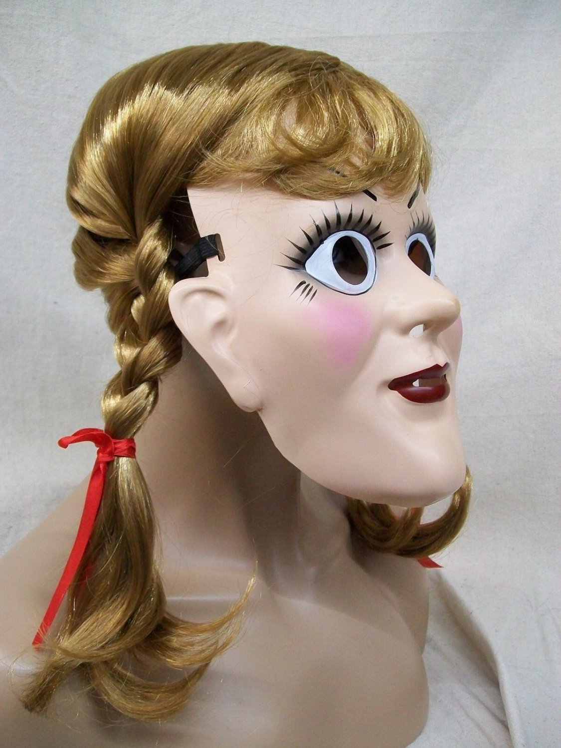 Licensed Annabelle Creation Costume Mask & Wig Haunted Creepy Doll The ...