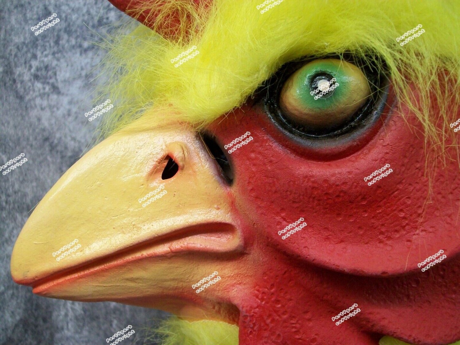 Yellow Chicken Costume Mask Rooster Farm Cock Bird Man Clucker Cockerel ...