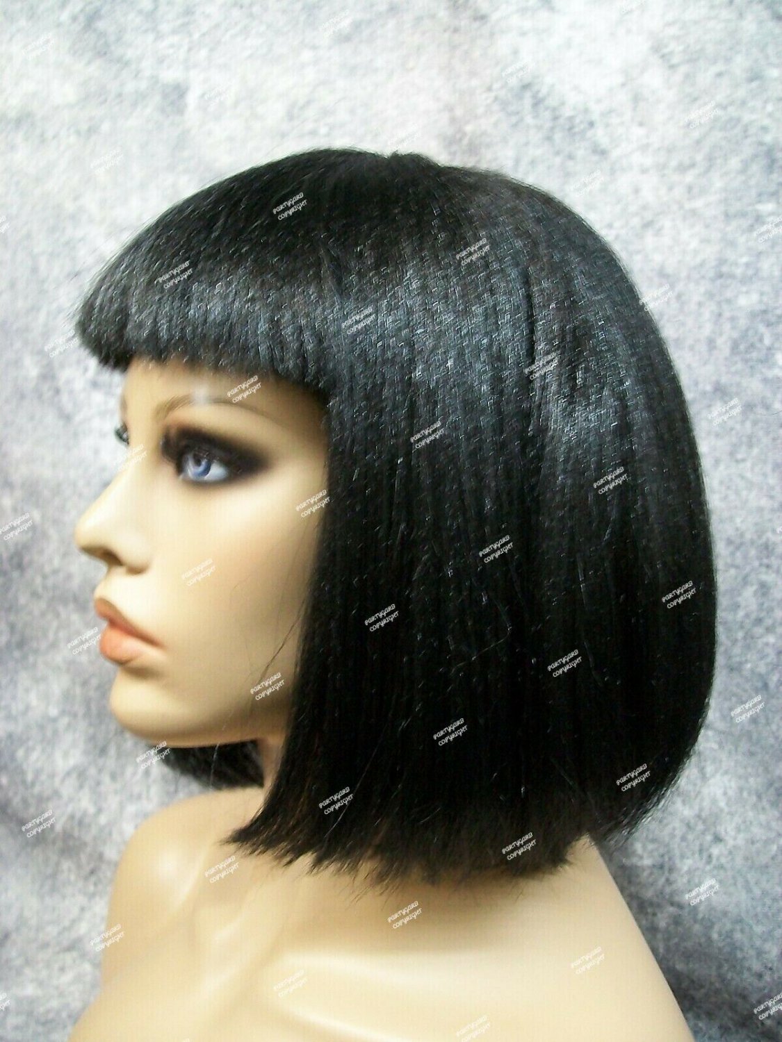 Black 90s Pulp Icon Wig Mia Wallace Fiction Egyptian Nile Queen ...